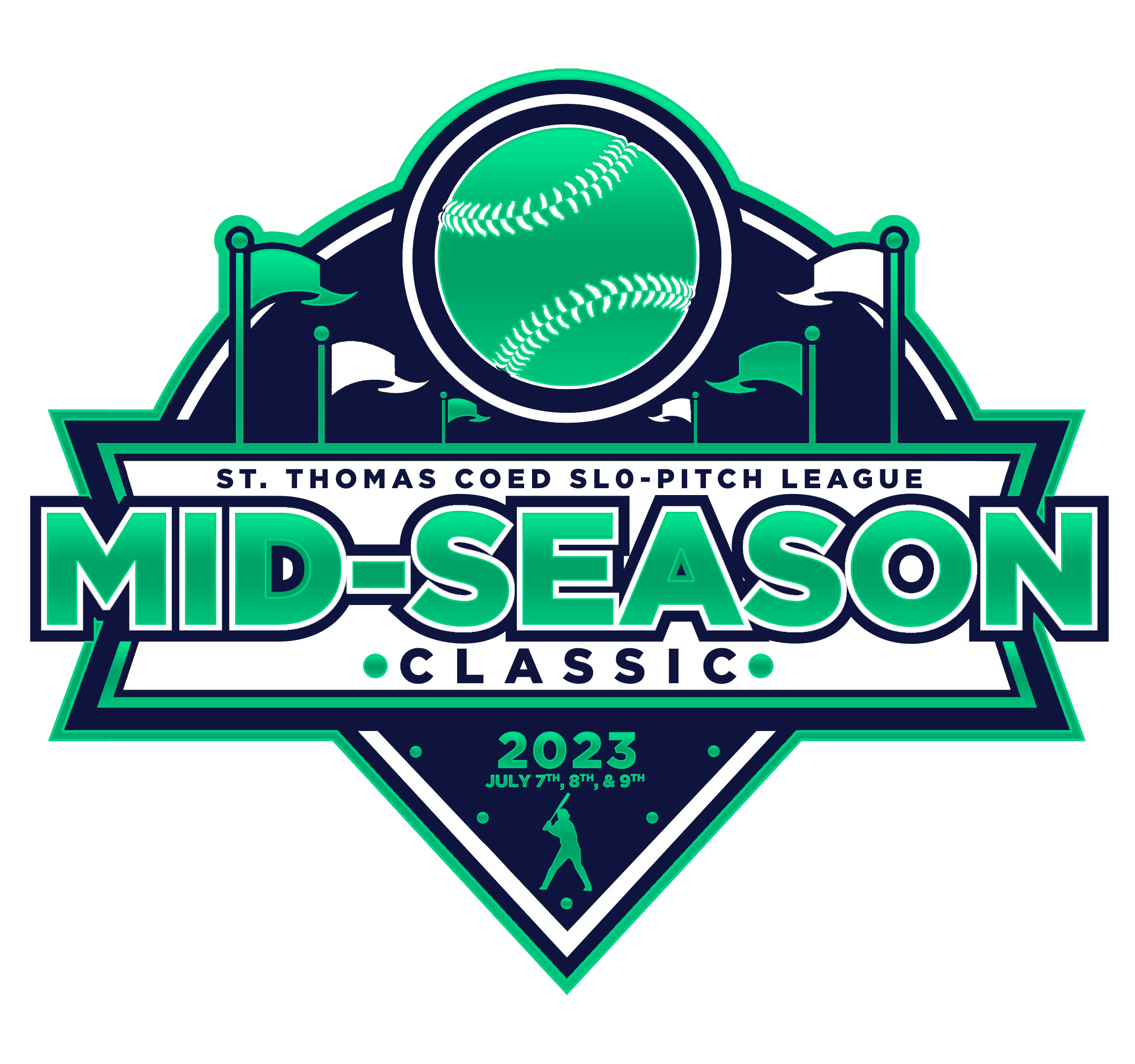 2023 Mid Season Classic Logo – St. Thomas Slo-Pitch Association